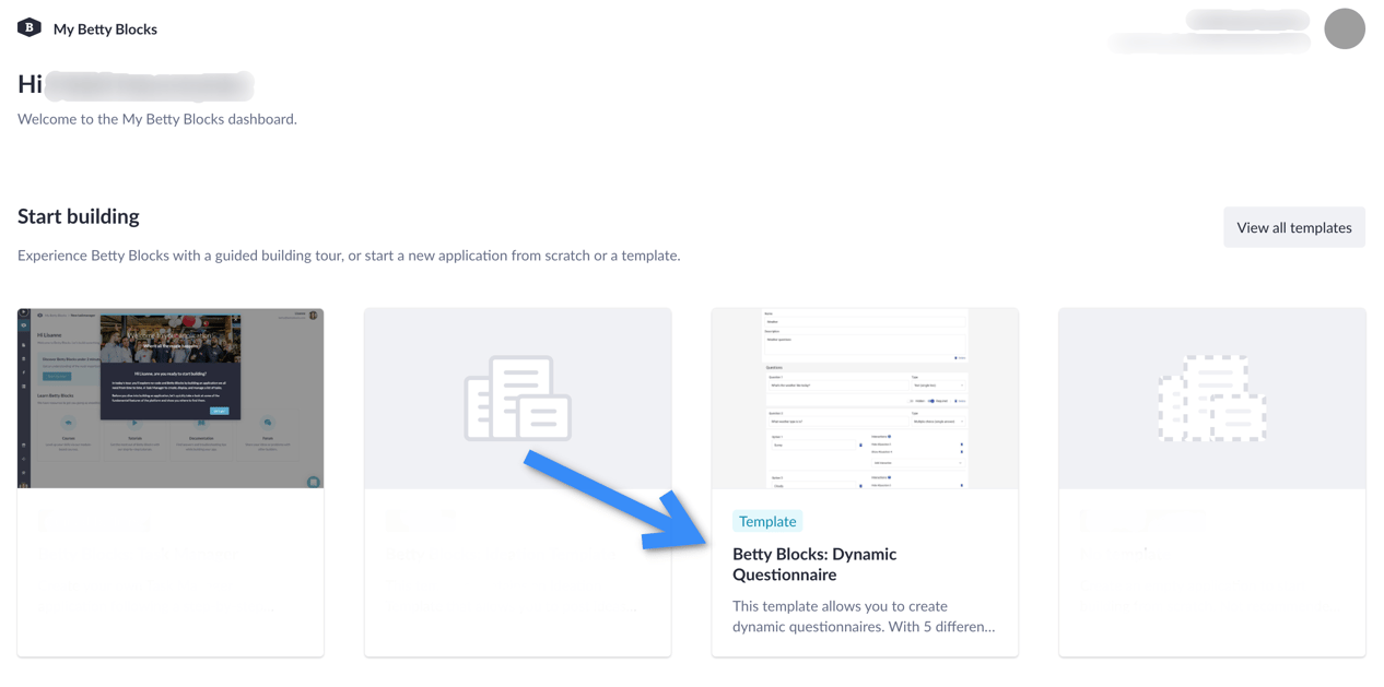 Dynamic questionnaire template