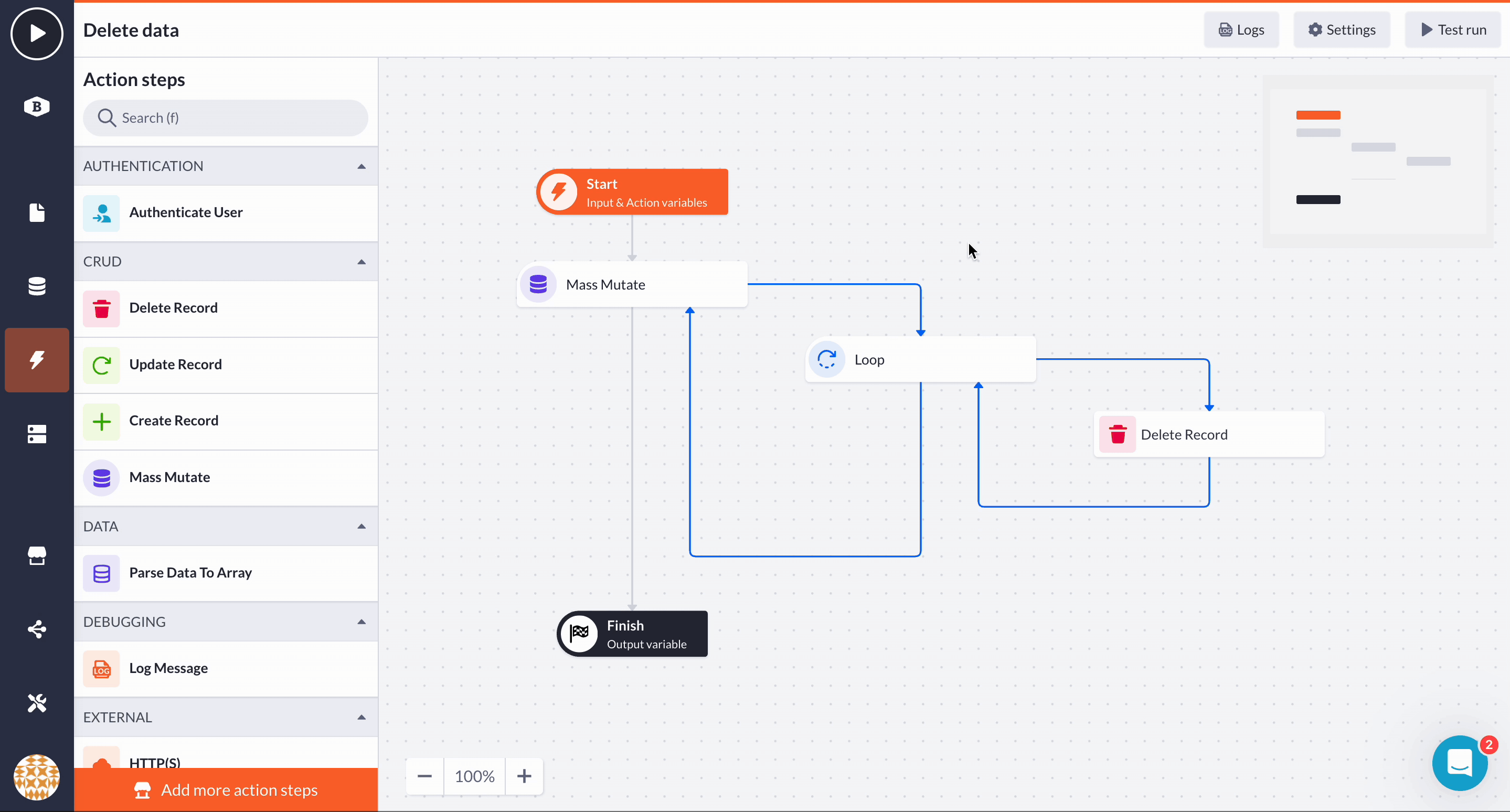 Logs & action monitoring